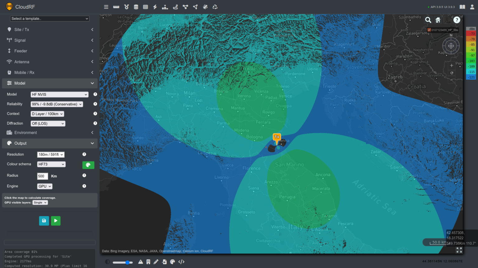 Web interface - CloudRF